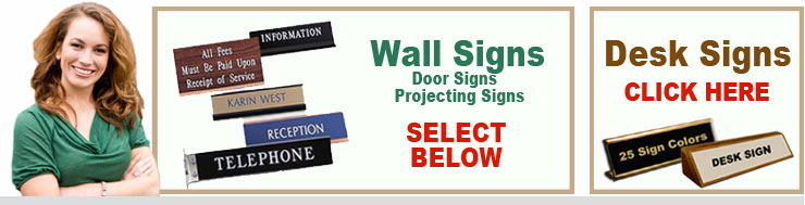 Engraved Plastic Wall Desk Name Plate Signs | 2x8 2x10 3x12
