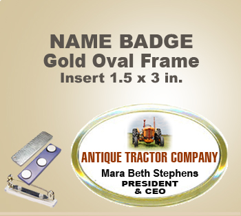 Custom Imprinted Full Color Oval Name Badge
