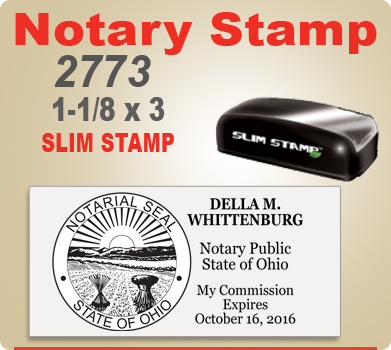 MaxLight SLIM Stamp 2773 Pre Inked Notary Stamp Ohio